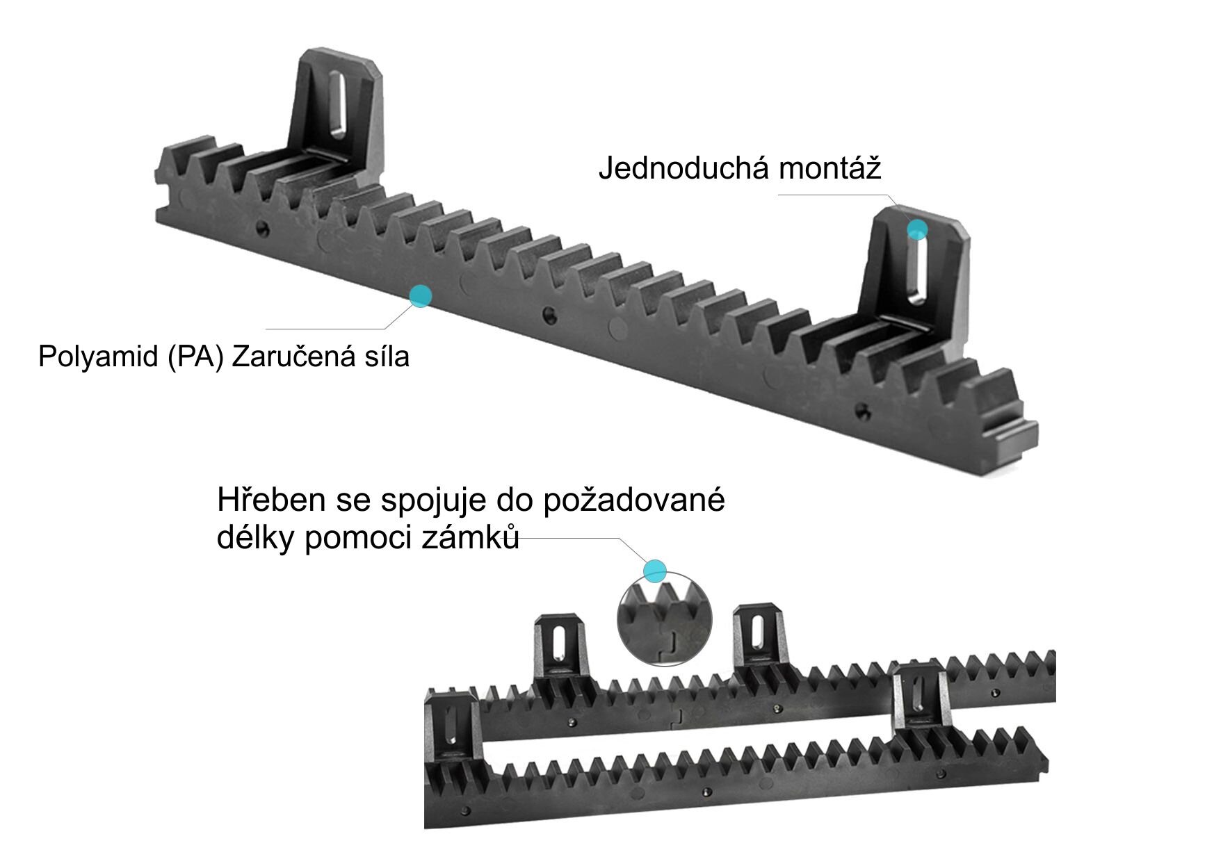 HN800.SET.4m - Nylonový hrebeň s oceľovým jadrom do hmotnosti 800kg | Epohony.sk